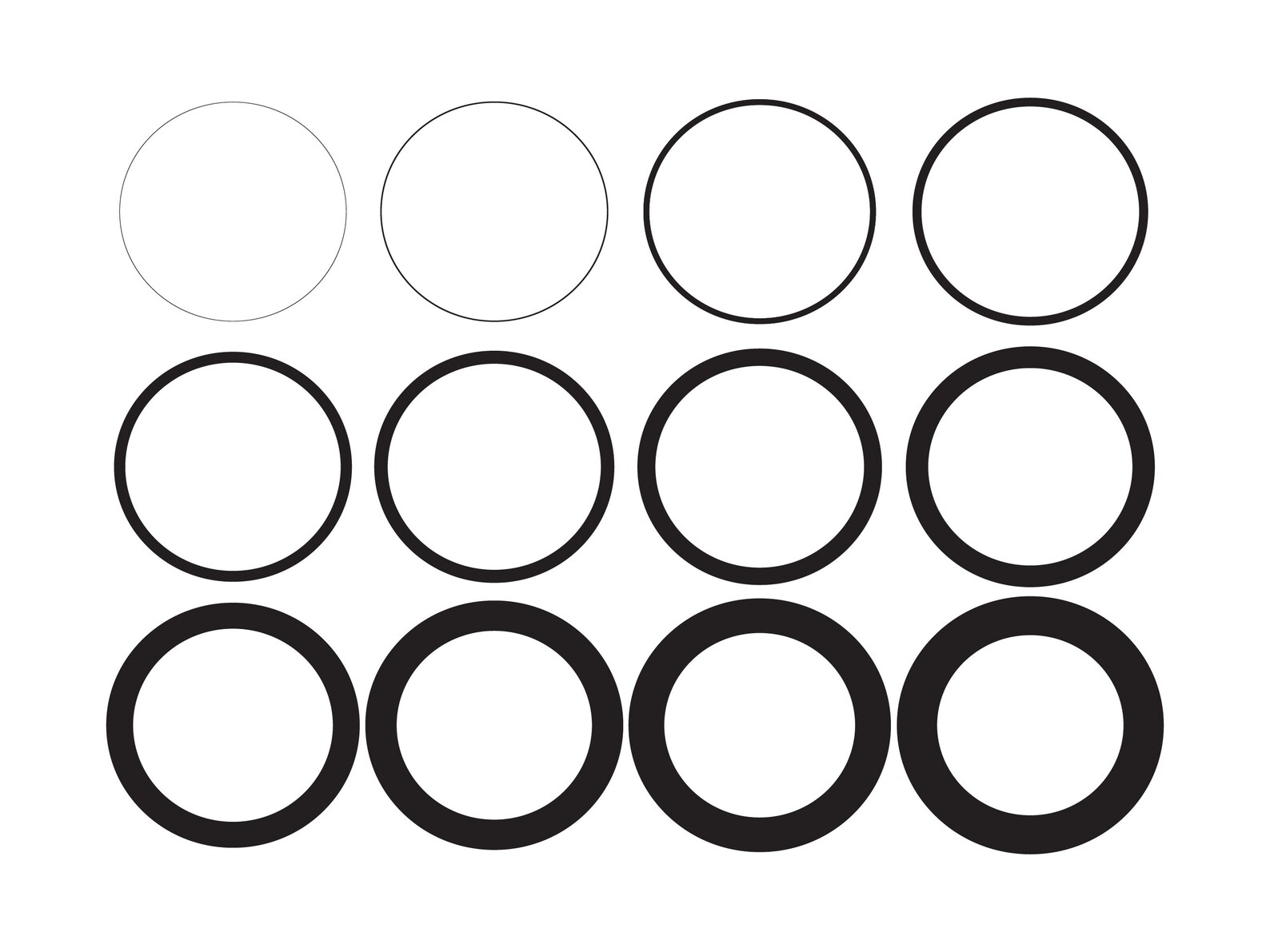 Basic Circle Frame SVG Bundle Circle Vector Border Solid Round Outline ...