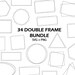 Double Frame SVG Bundle Double Vector Frame Pack PNG Geometric Border ...