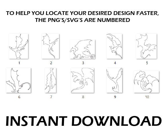 Dragon Line Art SVG Bundle for Dragon Lover Clipart Chinese Dragon PNG ...