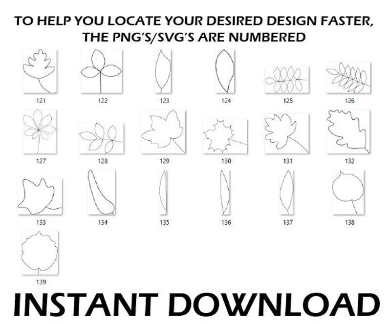 Leaves Line Art SVG Bundle Tropical Leaf PNG Hand Drawn Jungle Leaves ...