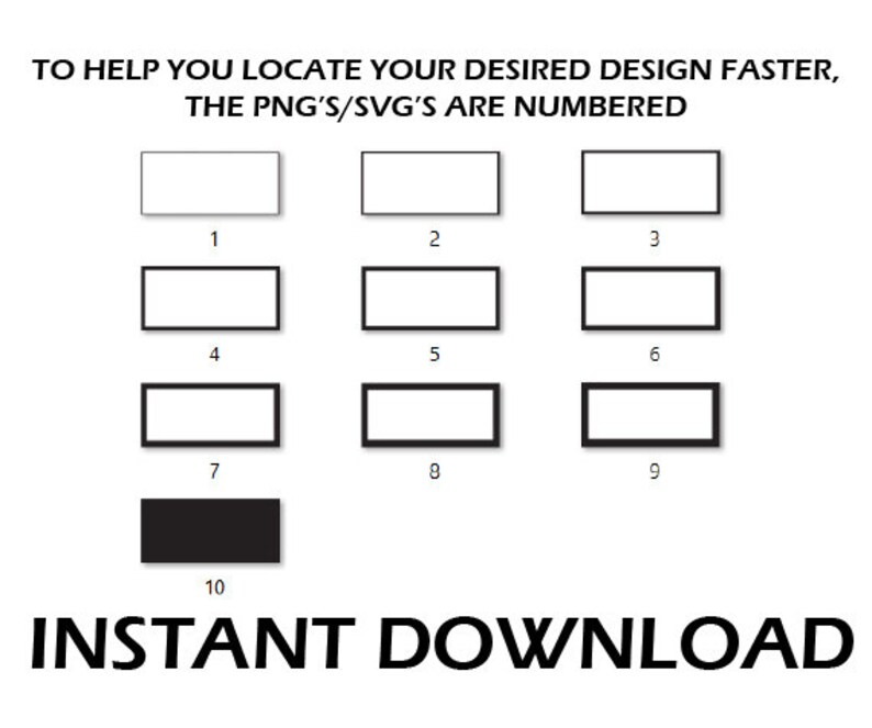 Basic Rectangle Frame SVG Bundle Border Box Frame PNG Rectangle Outline ...