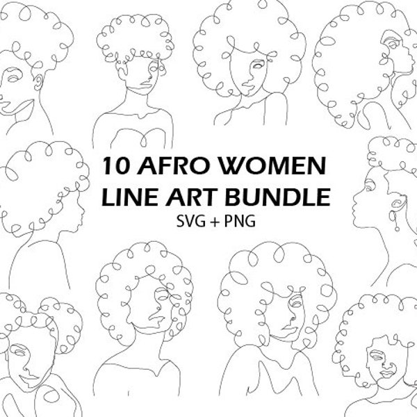 Black Line Woman Portrait Art - Etsy