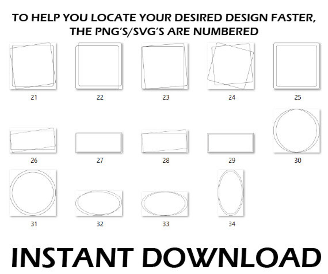 Double Frame SVG Bundle Double Vector Frame Pack PNG Geometric Border ...