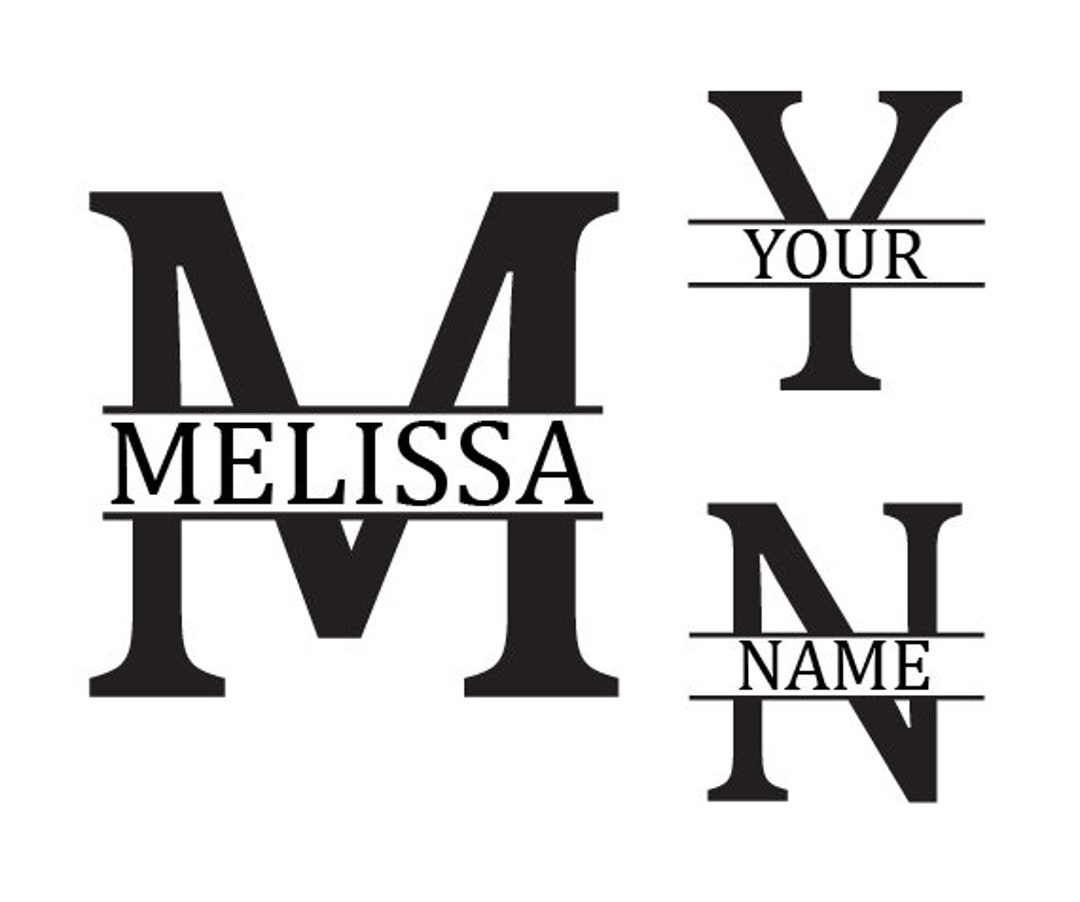 26 Alphabet Split Monogram SVG Bundle, Family Name PNG, Wedding Sign ...