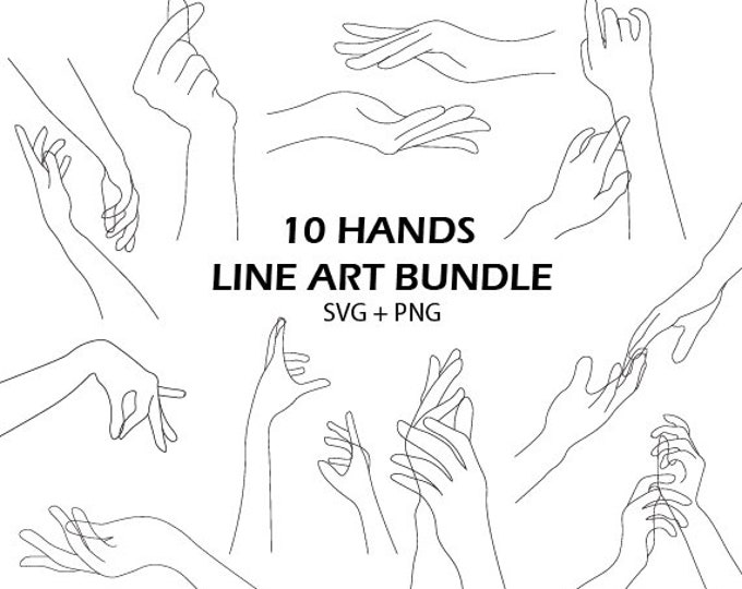 Holding Hands SVG Line Art, Vector SVG, Hands SVG, Line Drawing Svg ...