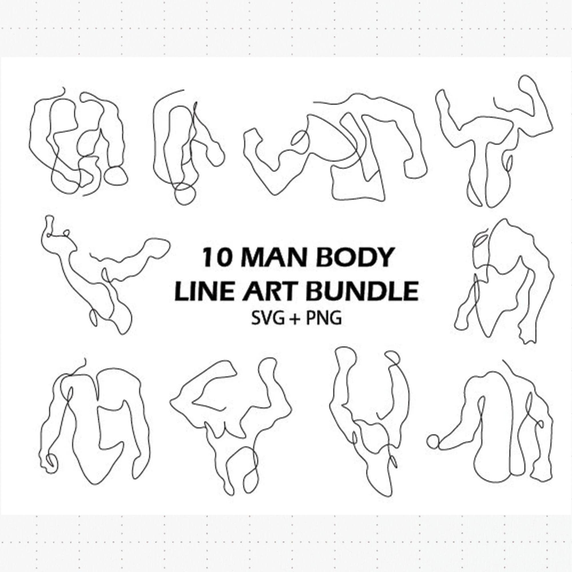 Ultimate Man Line Art SVG Bundle Male Face Simple Line PNG Masculine ...
