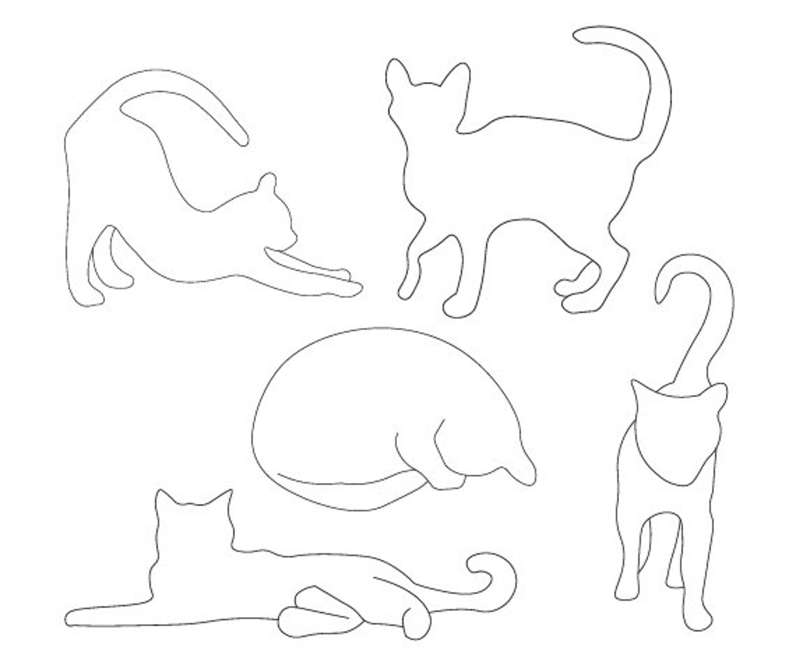 Cat Line Art SVG Bundle Kitty Cat Outline Silhouette Cat Wall Art ...