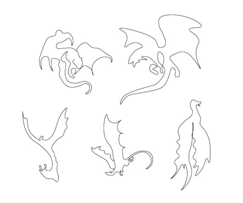 Dragon Line Art SVG Bundle for Dragon Lover Clipart Chinese Dragon PNG ...