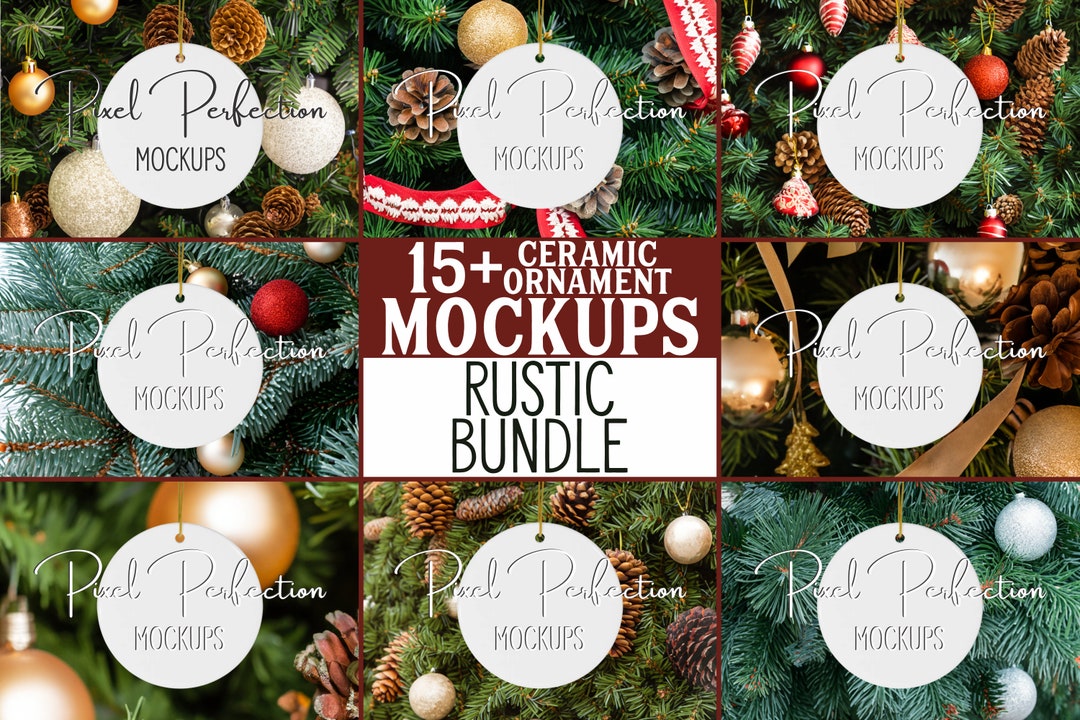 Ornament Mockup, Rustic Bundle, Ceramic Ornament Mock Up, Rustic ...