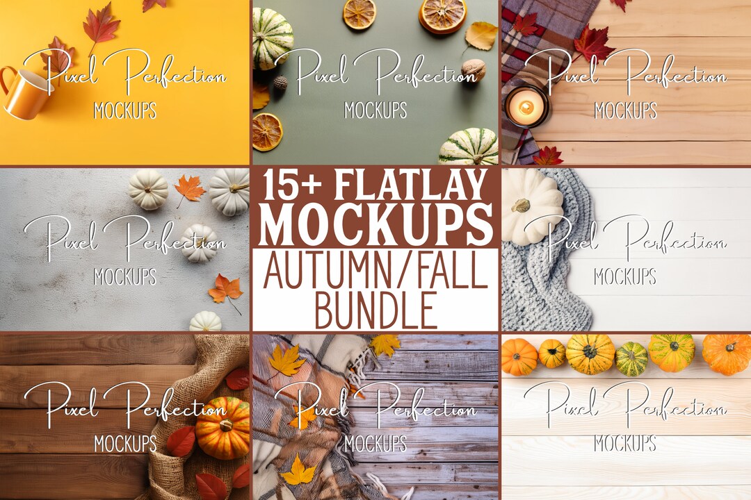 Flatlay Mockups, Fall Bundle, Add Your Own Products, Digital Background ...