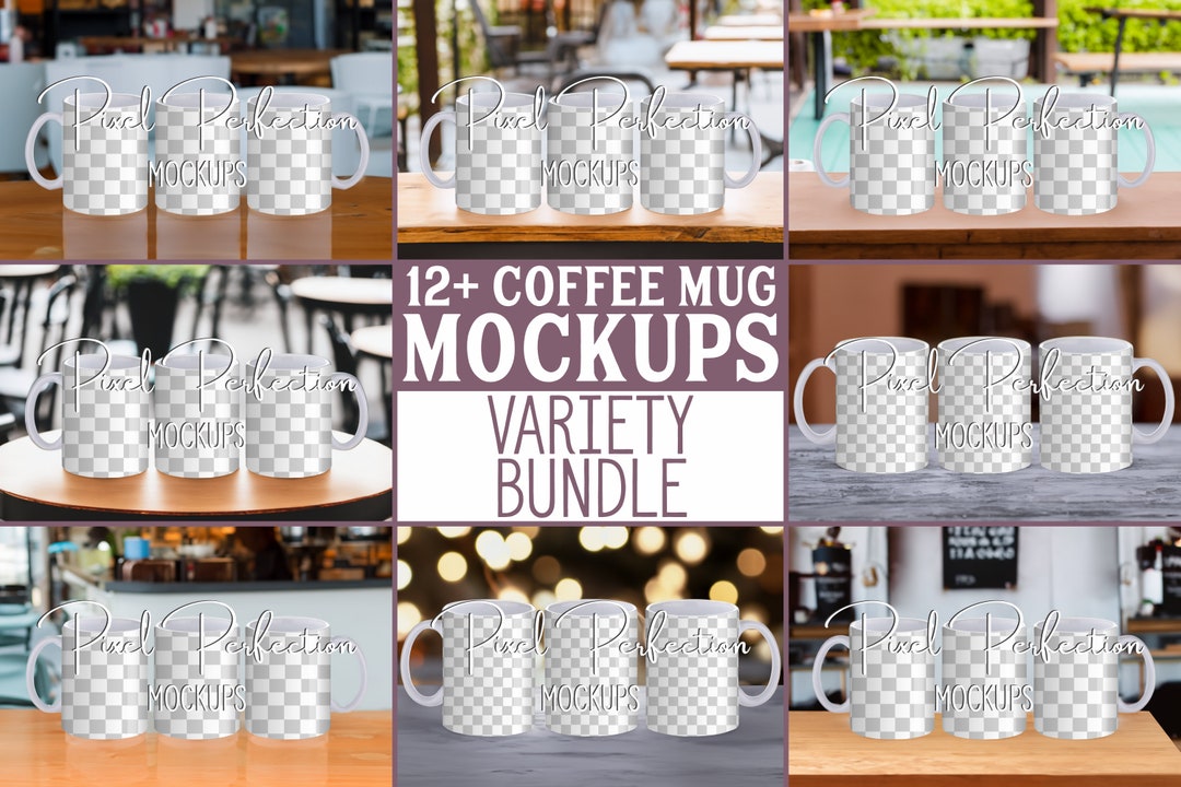 Drag and Drop Mug Mockup, Variety Bundle, Canva Coffee Mug Template ...