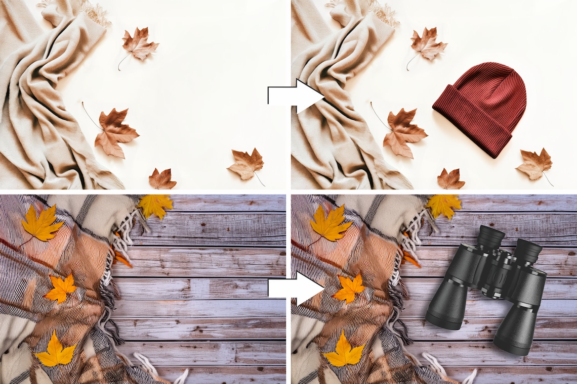 Flatlay Mockups, Fall Bundle, Add Your Own Products, Digital Background ...