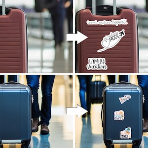 Suitcase Sticker Mockup Bundle, Travel Luggage Decal, Printify Stickers ...