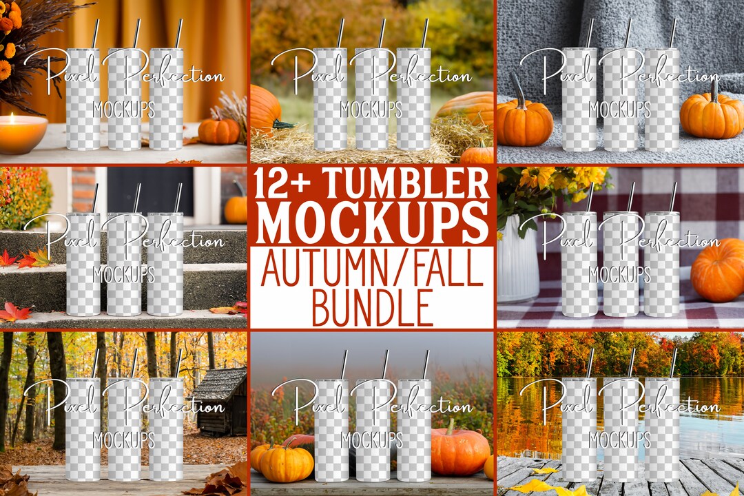 Tumbler Mockup, Autumn Fall Bundle, Fall Tumblers, Straight Tumbler PNG ...