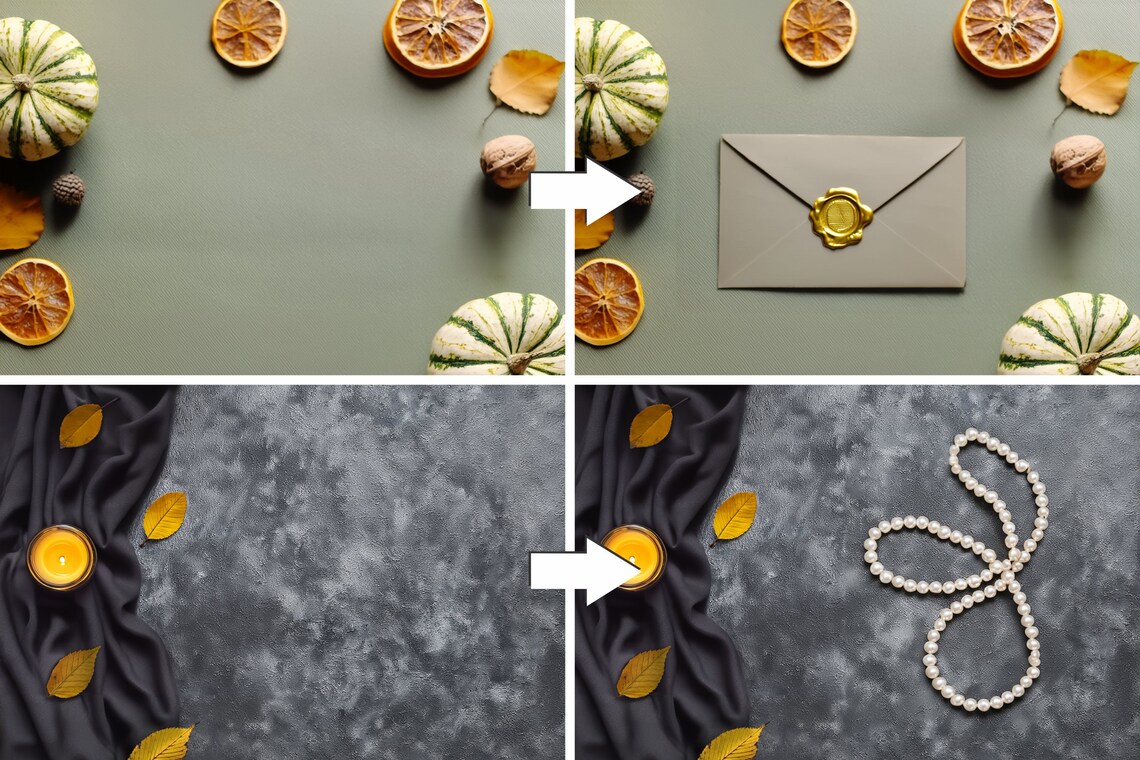 Flatlay Mockups, Fall Bundle, Add Your Own Products, Digital Background ...