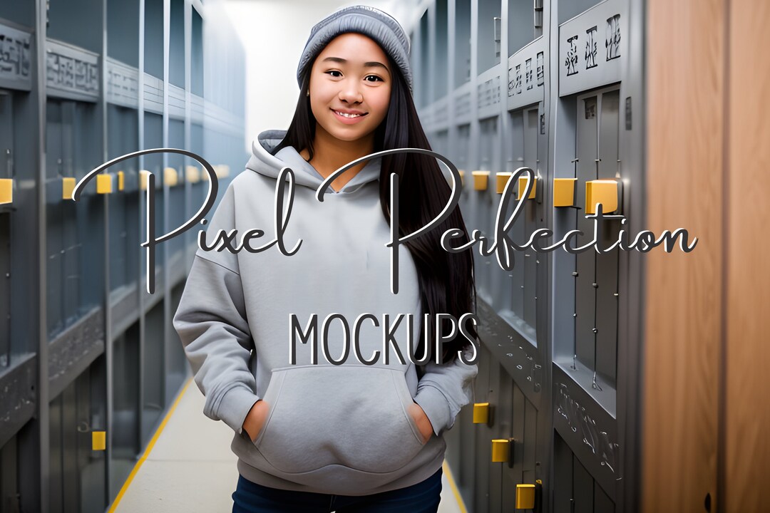 Gildan 18500 Mockup, Student Mockup, Hooded Sweatshirt Mock, Light Blue ...