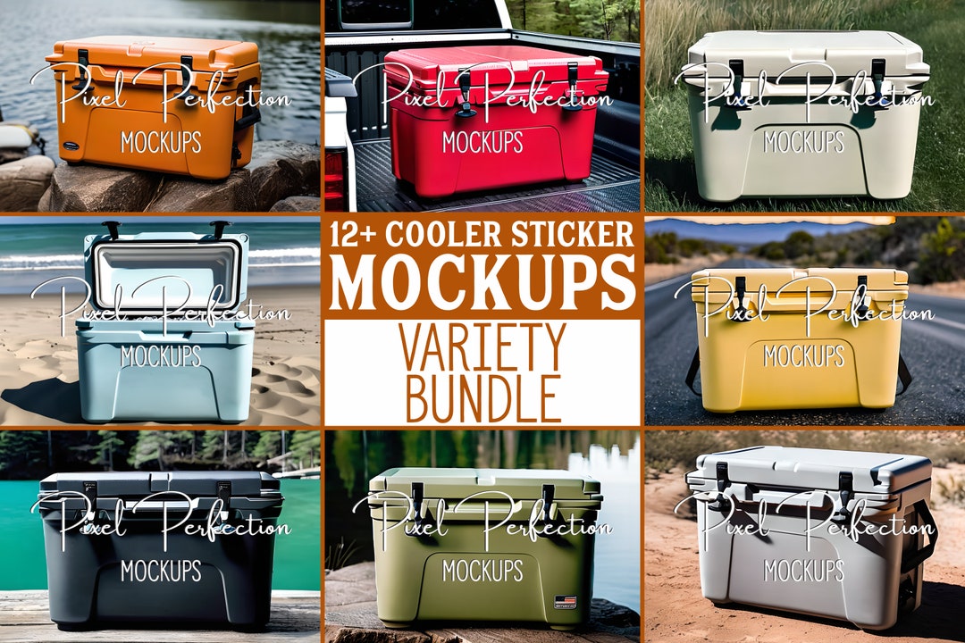 Sticker Mockup, Cooler Sticker Bundle, Die Cut Stickers, Styled Mockups ...