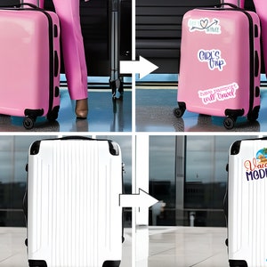 Suitcase Sticker Mockup Bundle, Travel Luggage Decal, Printify Stickers ...