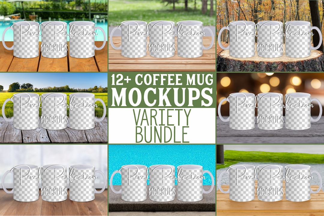 Mug Mockup, Variety Bundle, 11oz White Mug Mockup, Coffee Mug Mock Up ...