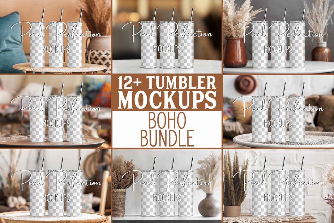 Tumbler Mockup, Boho Style Bundle, Western Tumblers, Straight Tumbler ...