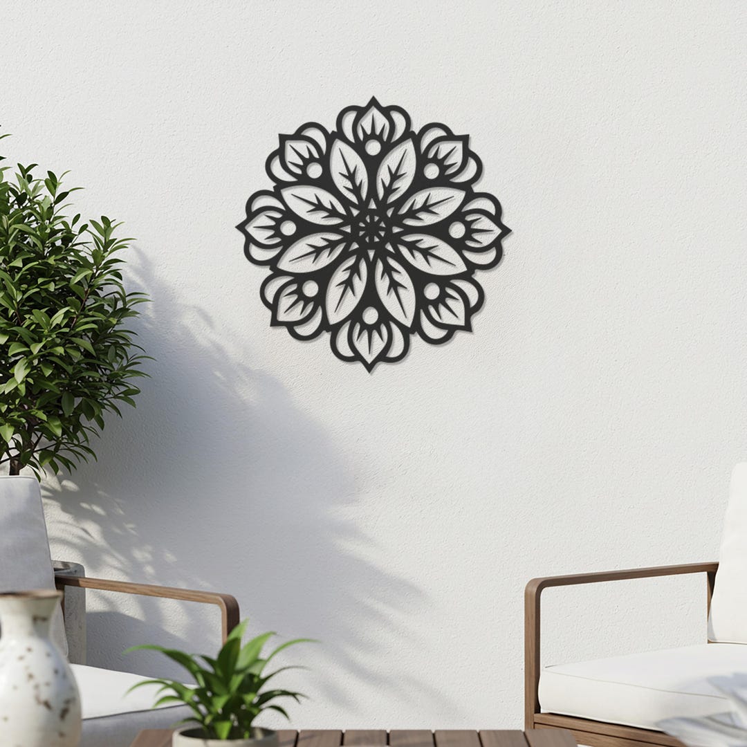 Metal Mandala Wall Art, Floral Boho Decor - Etsy