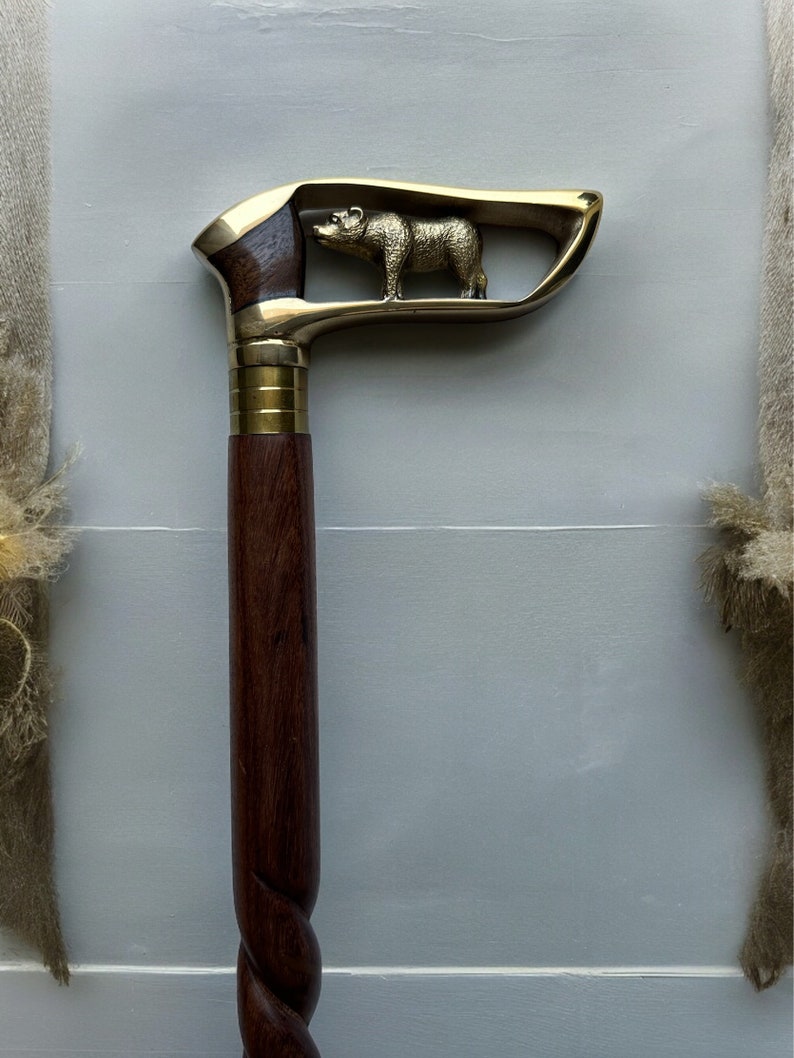 Artistic Brass Bear Walking Stick - A Beautiful Piece of Art - Finest ...