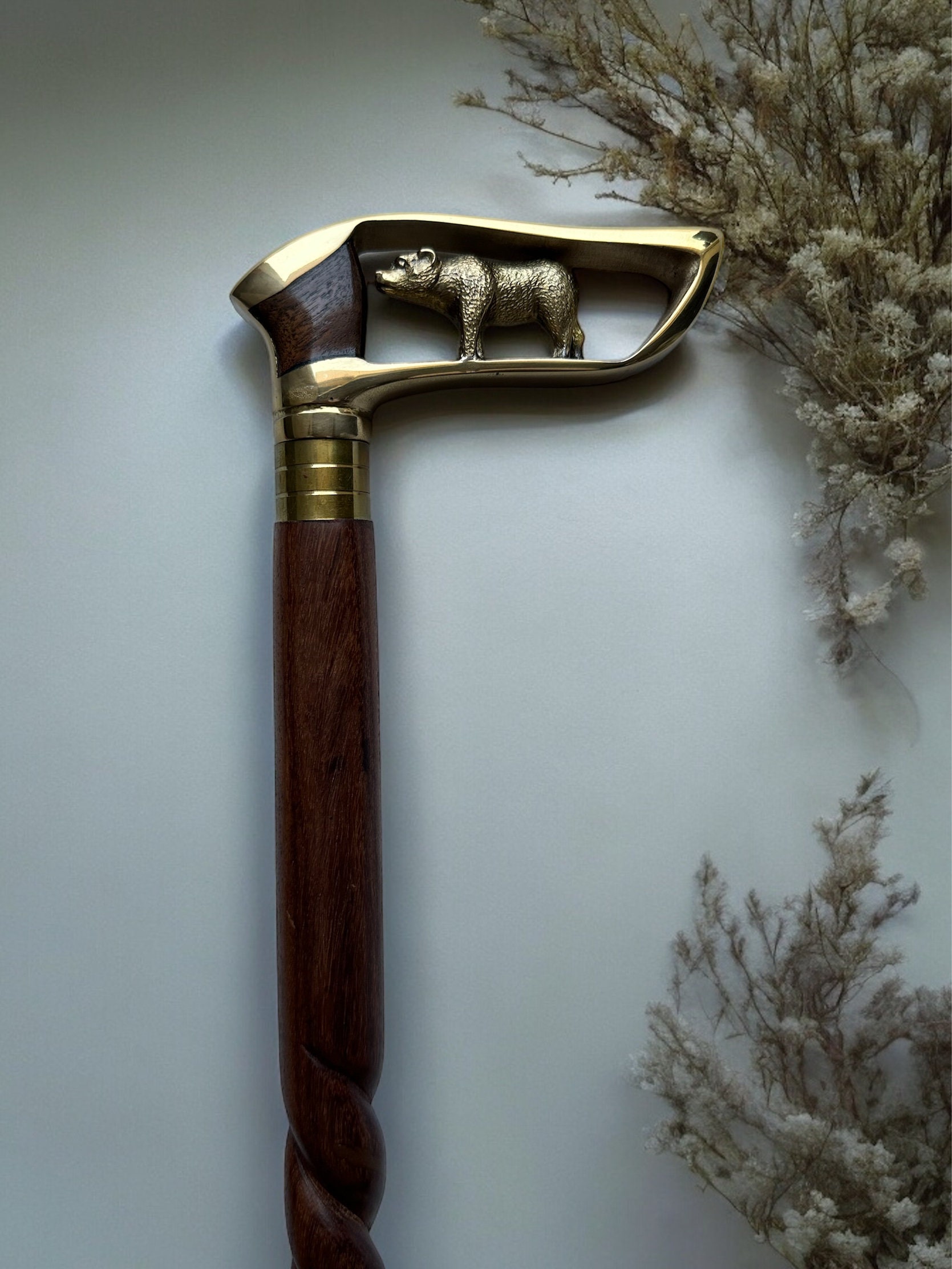 Artistic Brass Bear Walking Stick - A Beautiful Piece of Art - Finest ...
