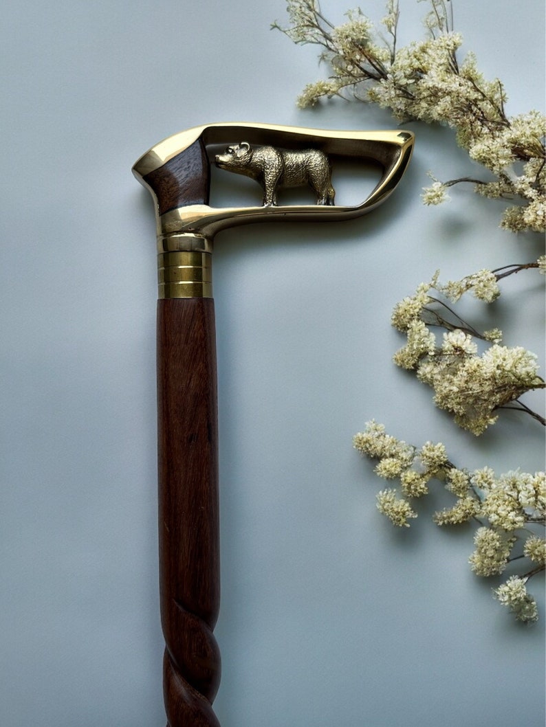 Artistic Brass Bear Walking Stick - A Beautiful Piece of Art - Finest ...