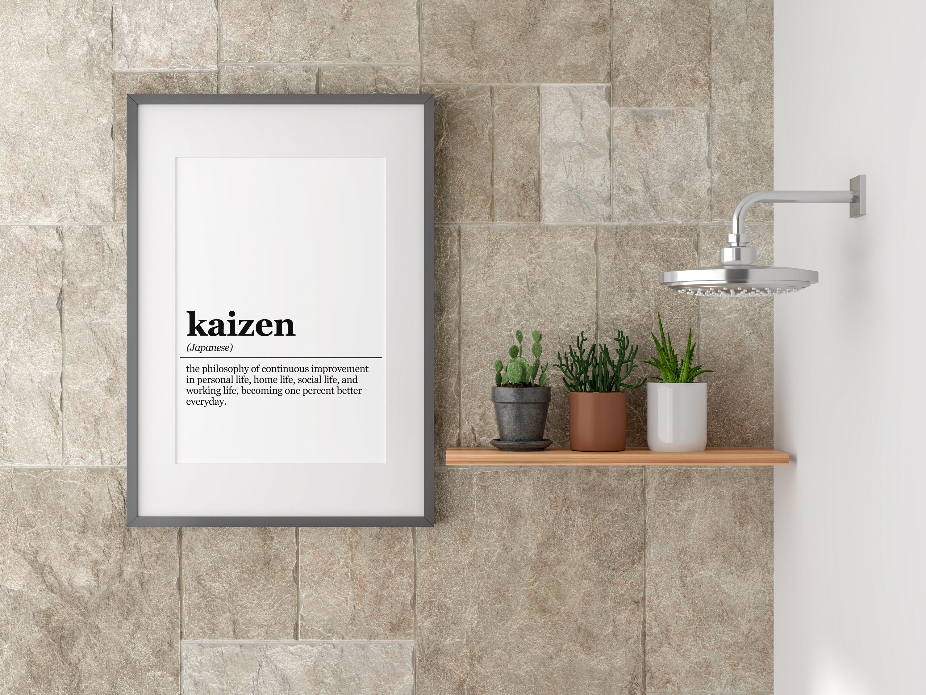 Kaizen Definition Print, Japanese Wall Art, Japanese Word Print, Self ...
