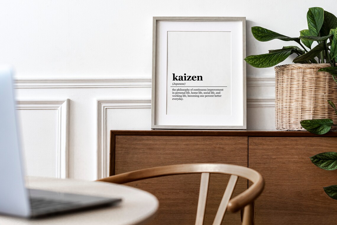 Kaizen Definition Print, Japanese Wall Art, Japanese Word Print, Self ...