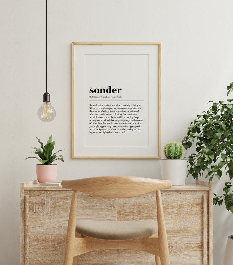 Sonder John Koenig, Definition Print, Inspirational Wall Art, Self-love ...