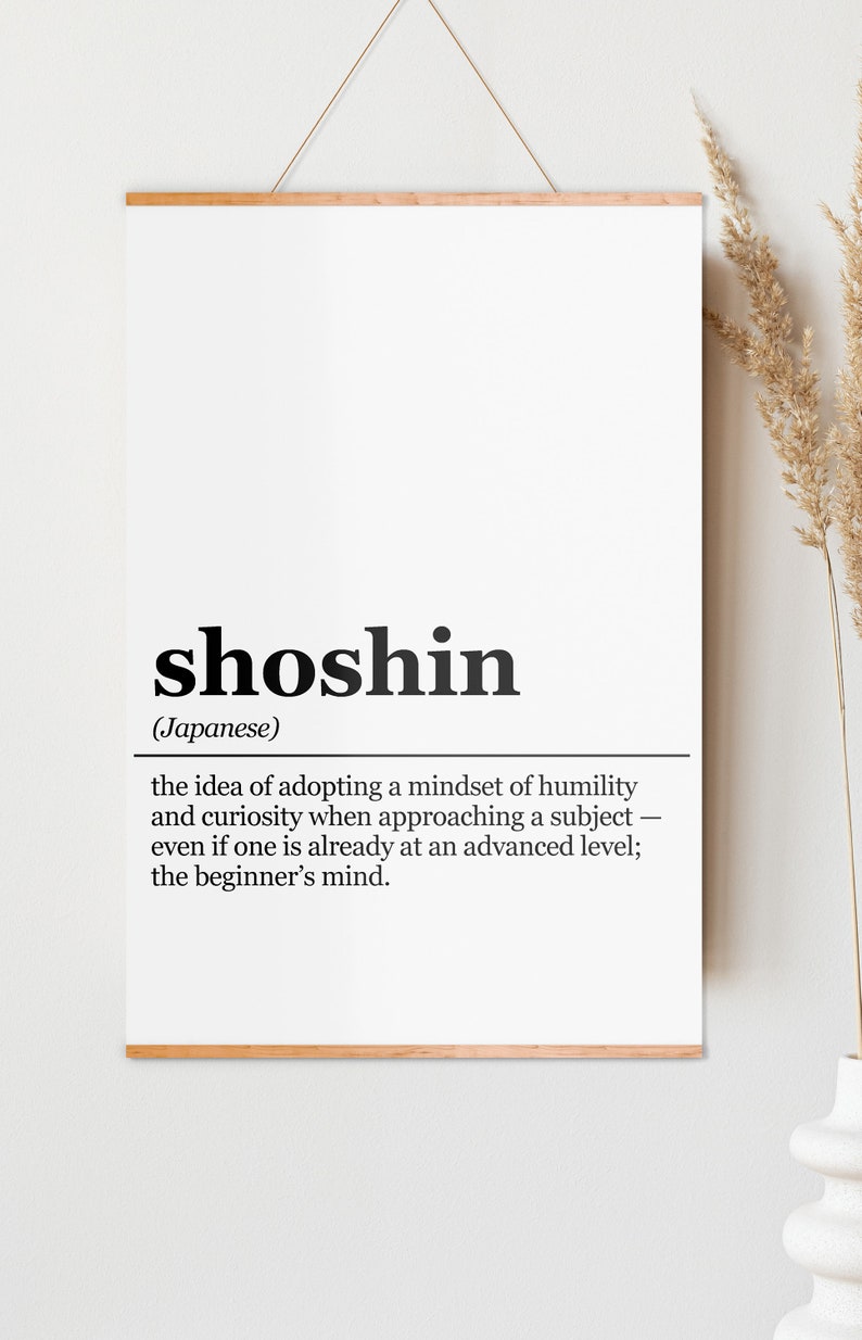 Shoshin Definition Print, Japanese Word Print, Japanese Wall Art, Self ...