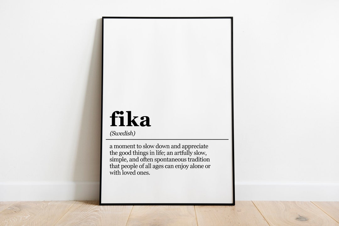 Fika Definition Print, Printable Wall Art, Fika Print, Fika Wall Art ...