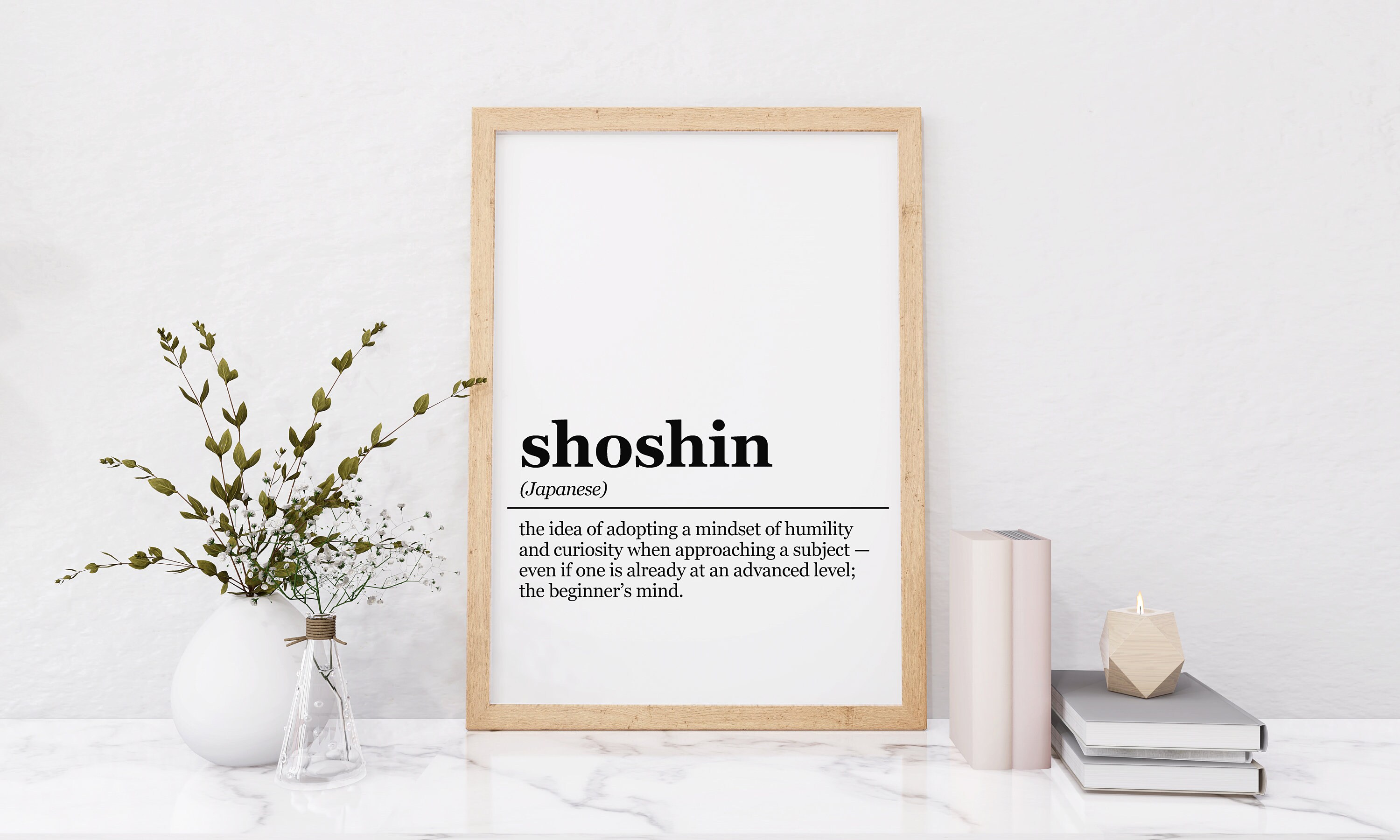 Shoshin Definition Print, Japanese Word Print, Japanese Wall Art, Self ...