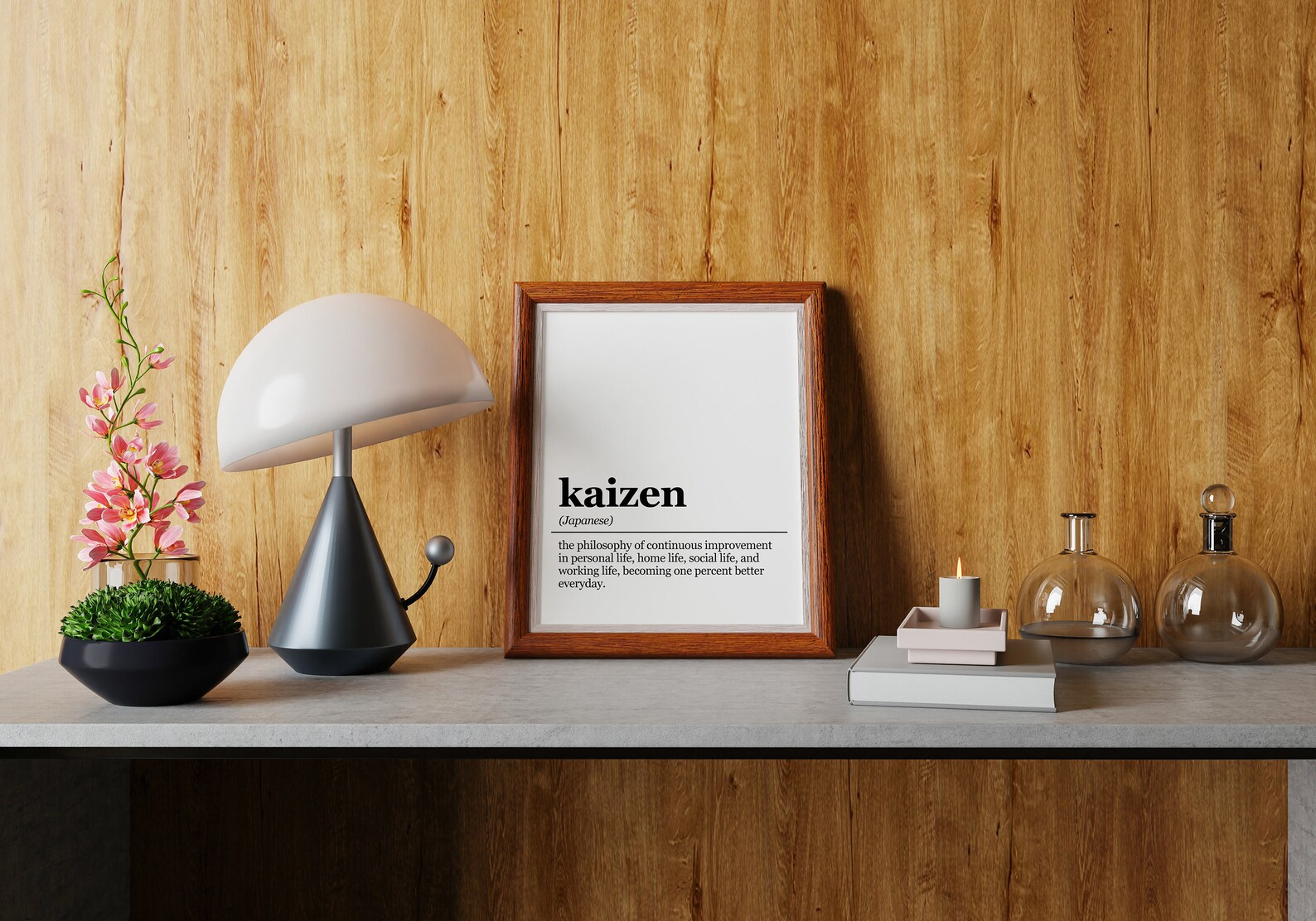 Kaizen Definition Print, Japanese Wall Art, Japanese Word Print, Self ...