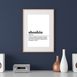 Shoshin Definition Print, Japanese Word Print, Japanese Wall Art, Self ...