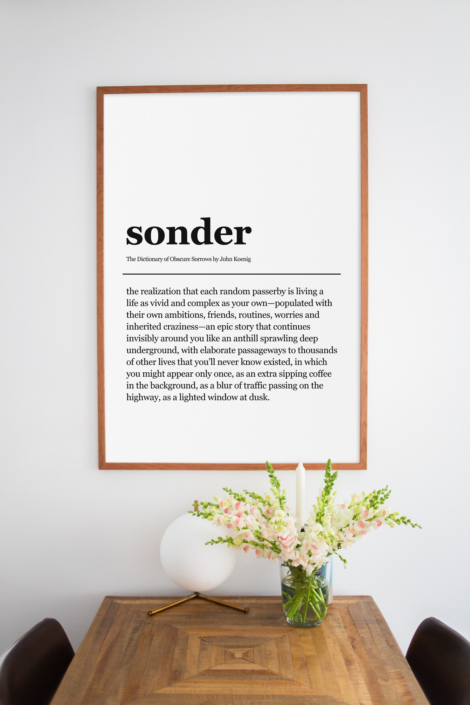 Sonder John Koenig, Definition Print, Inspirational Wall Art, Self-love ...