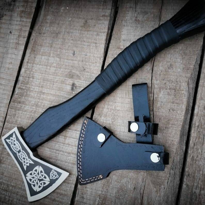 Custom Hand-forget Carbon Steel Viking Battle Axe Throwing Axe,ash Wood ...