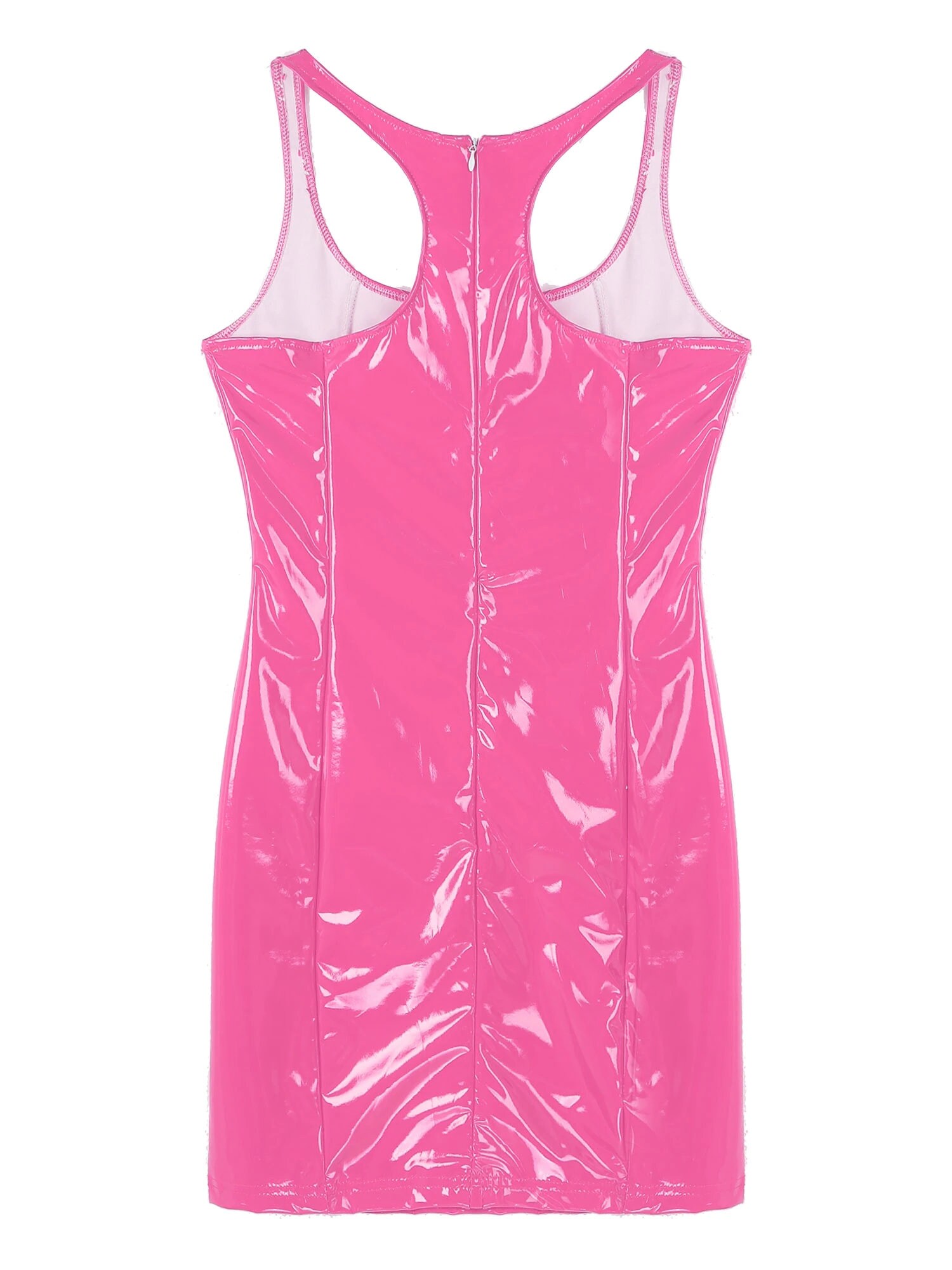 Sexy Pink Wetlook Mini Dress Sleeveless PVC Dress Vinyl Mini - Etsy UK
