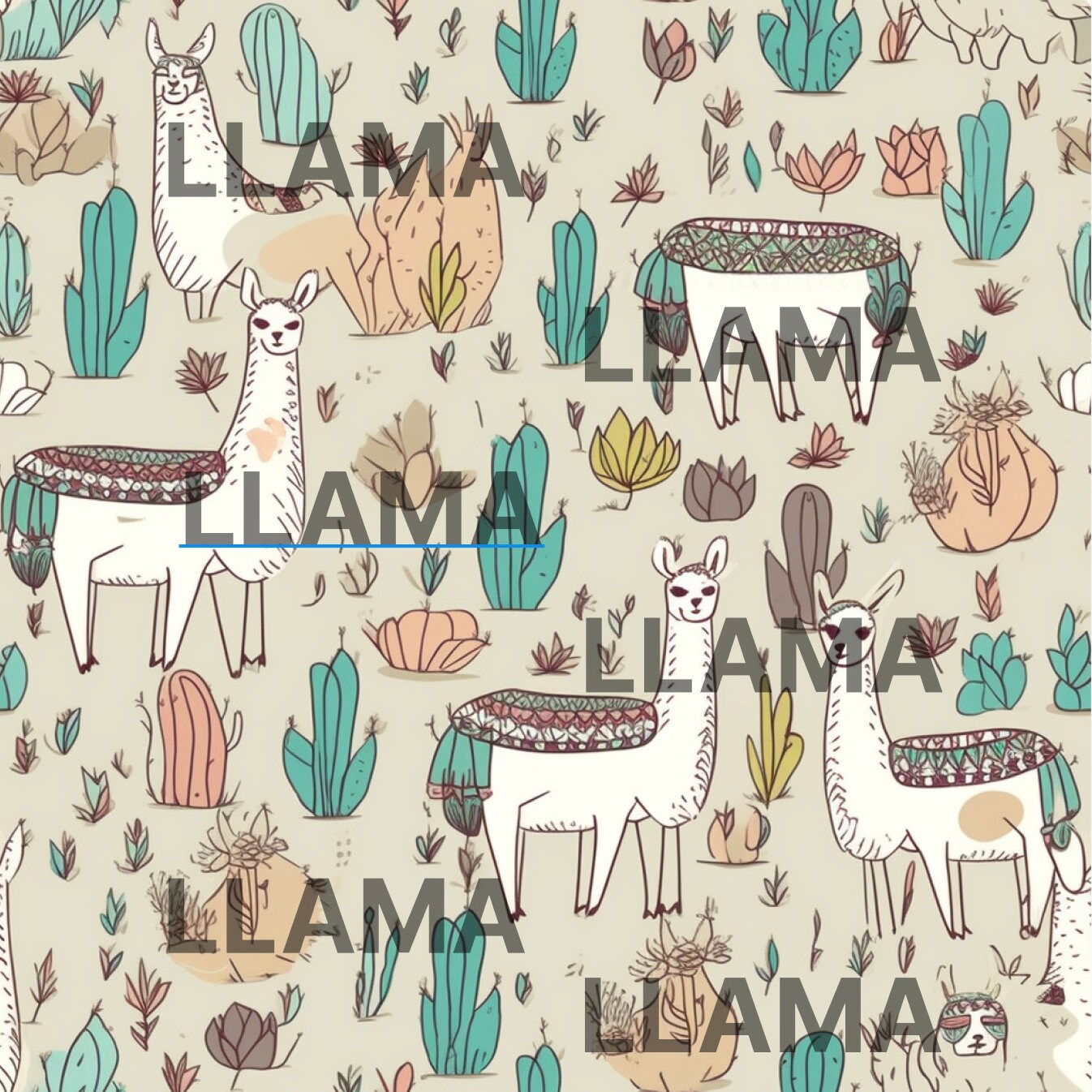 Llama Repeating Pattern - Etsy