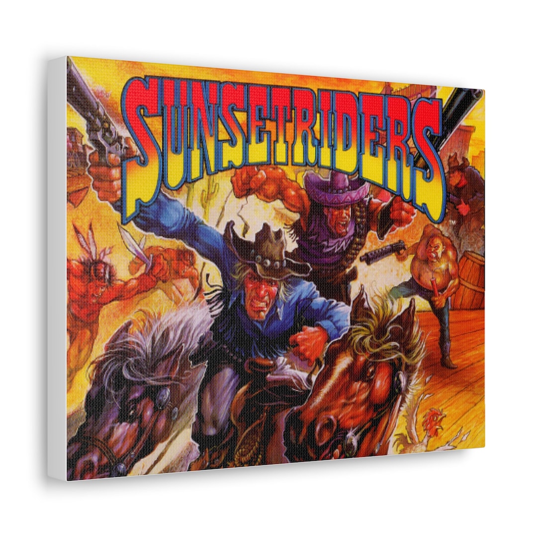 Sunset Riders SNES Box Cover Art Retro Style Wall Art Canvas 3x Sizes ...