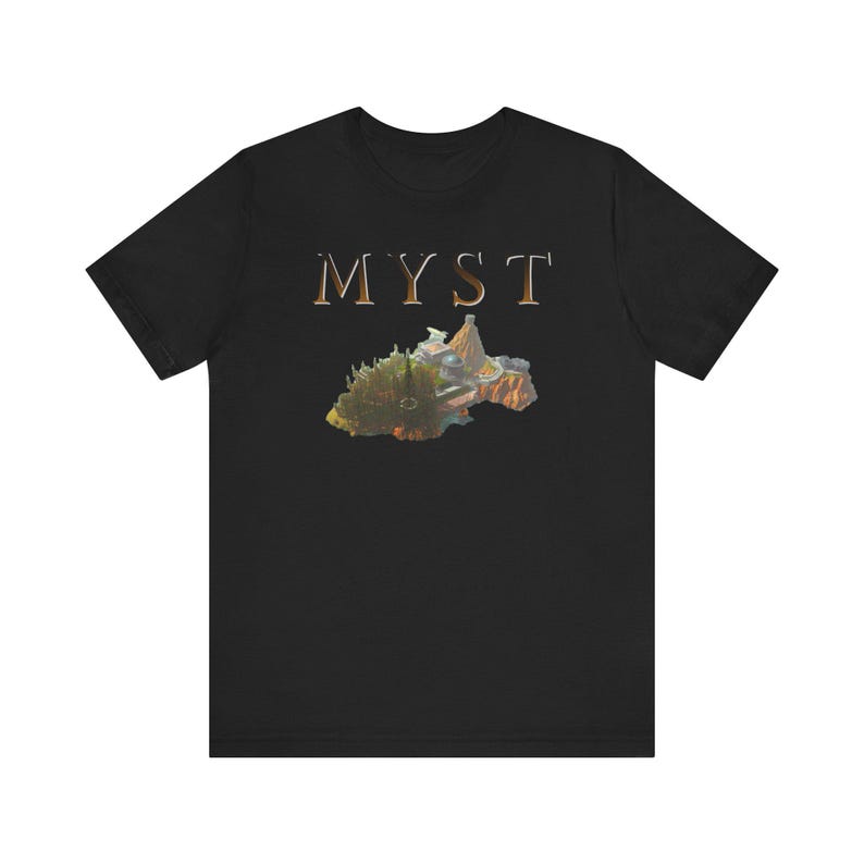MYST PC PS1 Saturn Retro Style Cover Art Unisex Jersey Short Sleeve Tee ...