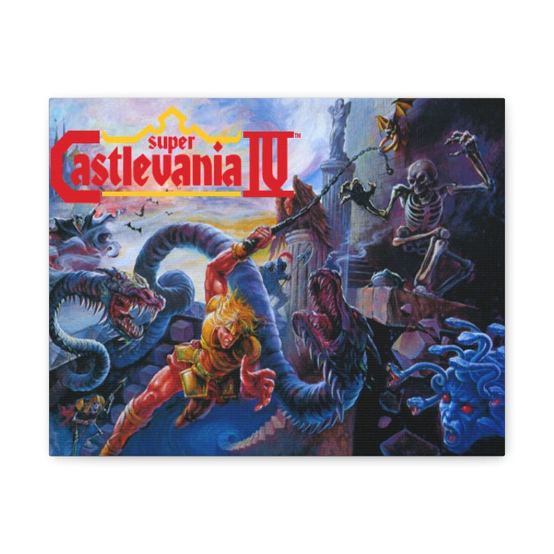 Castlevania IV 4 SNES Retro Style 90's Video Game Pixel Wall Art Canvas ...