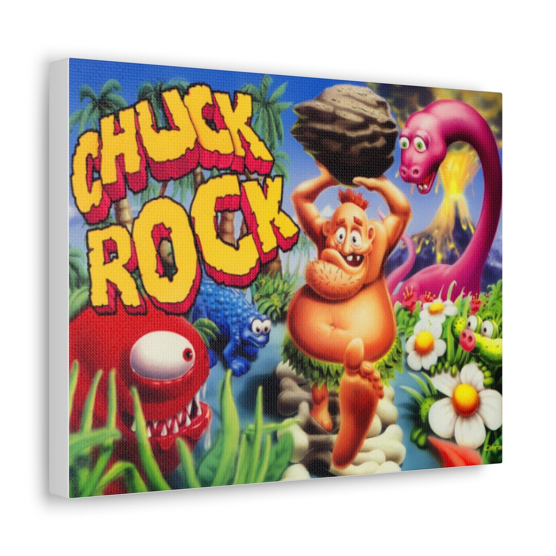 Chuck Rock SNES Box Cover Art Retro Style Wall Art Canvas 3x Sizes - Etsy