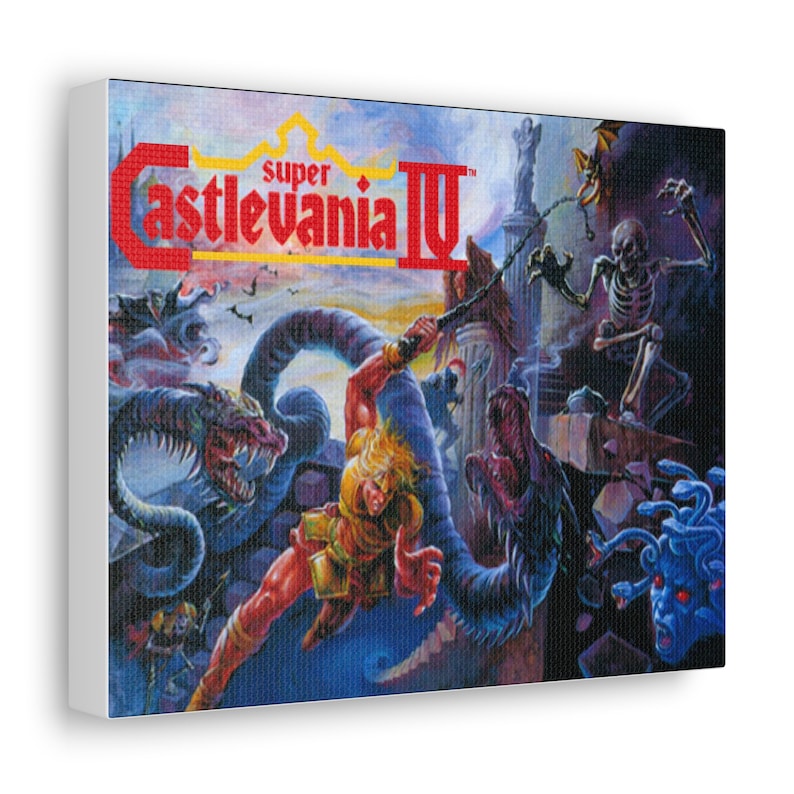 Castlevania IV 4 SNES Retro Style 90's Video Game Pixel Wall Art Canvas ...