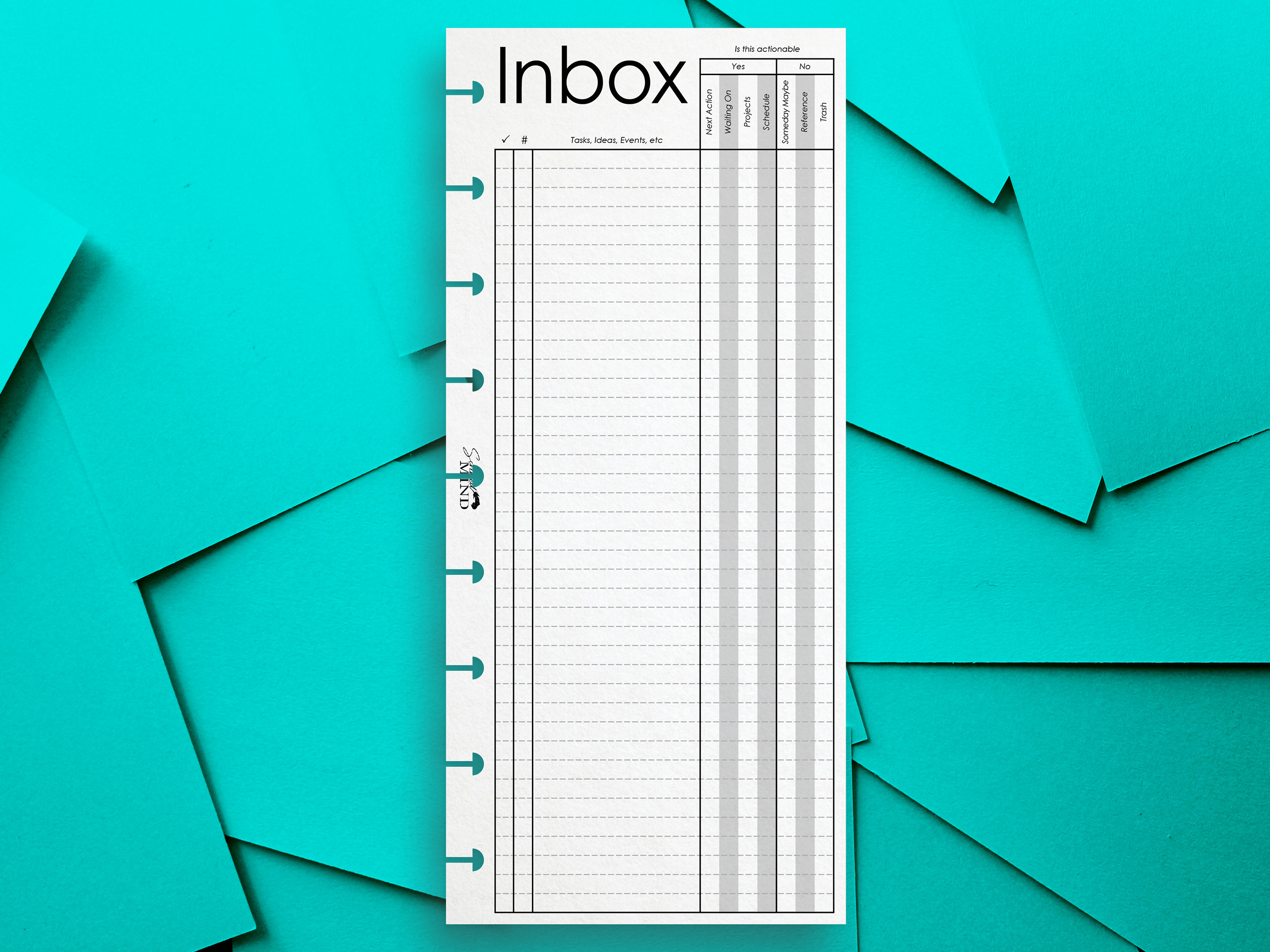 Skinny Happy Planner GTD Inbox Printable Planner Insert PDF File - Etsy