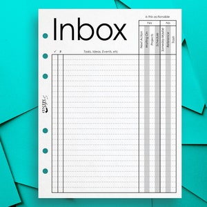 B6 PRINTABLE GTD Inbox Planner Insert PDF File - Etsy