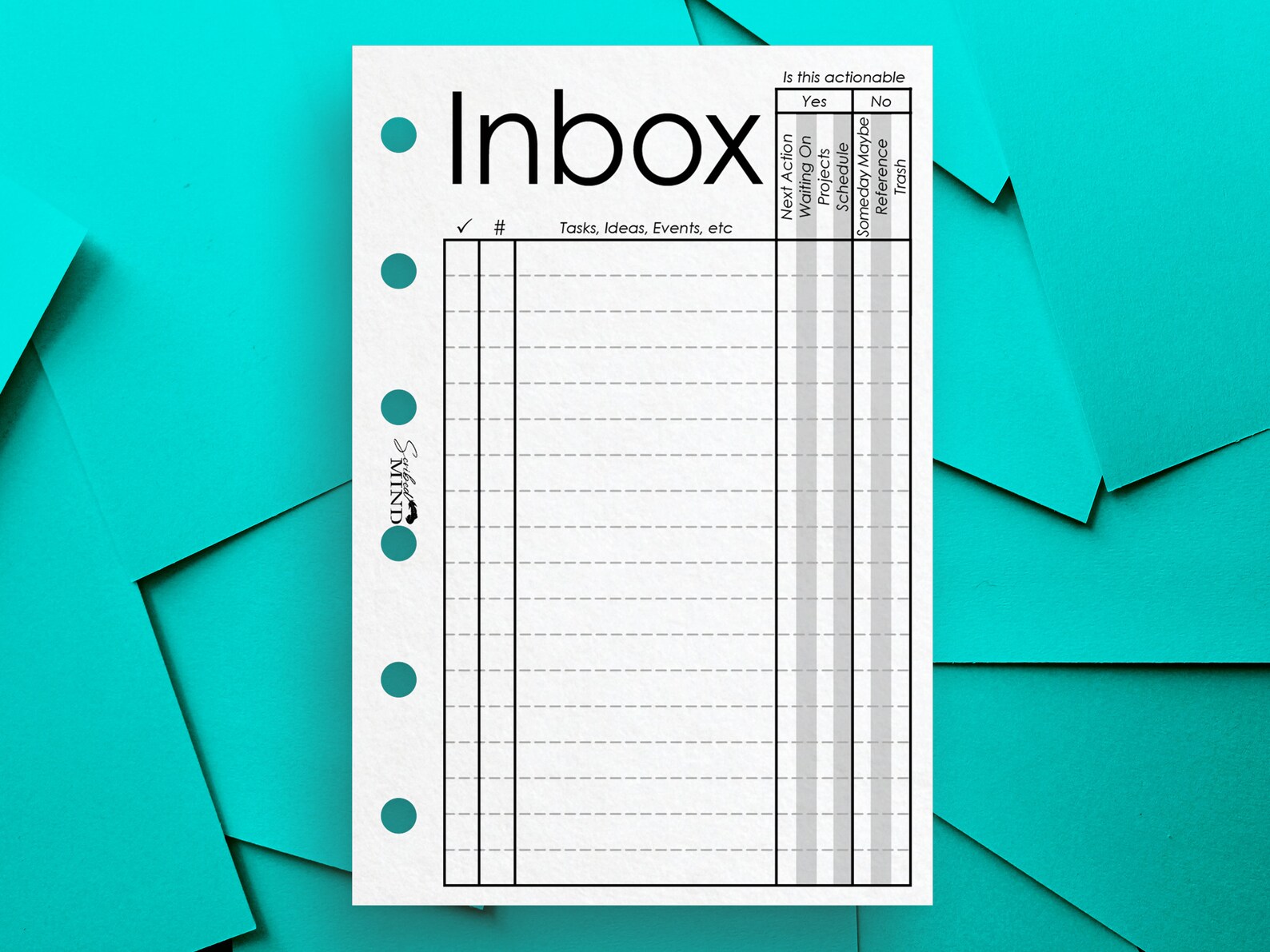 Pocket GTD Inbox Printable Planner Insert PDF File - Etsy