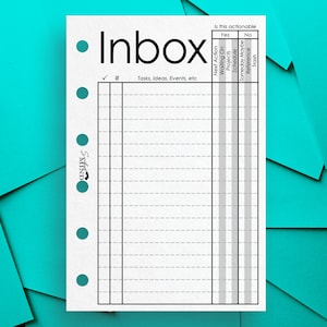 Pocket GTD Inbox Printable Planner Insert PDF File - Etsy