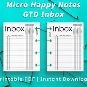 Micro Happy Notes GTD Inbox Printable Planner Insert PDF File - Etsy